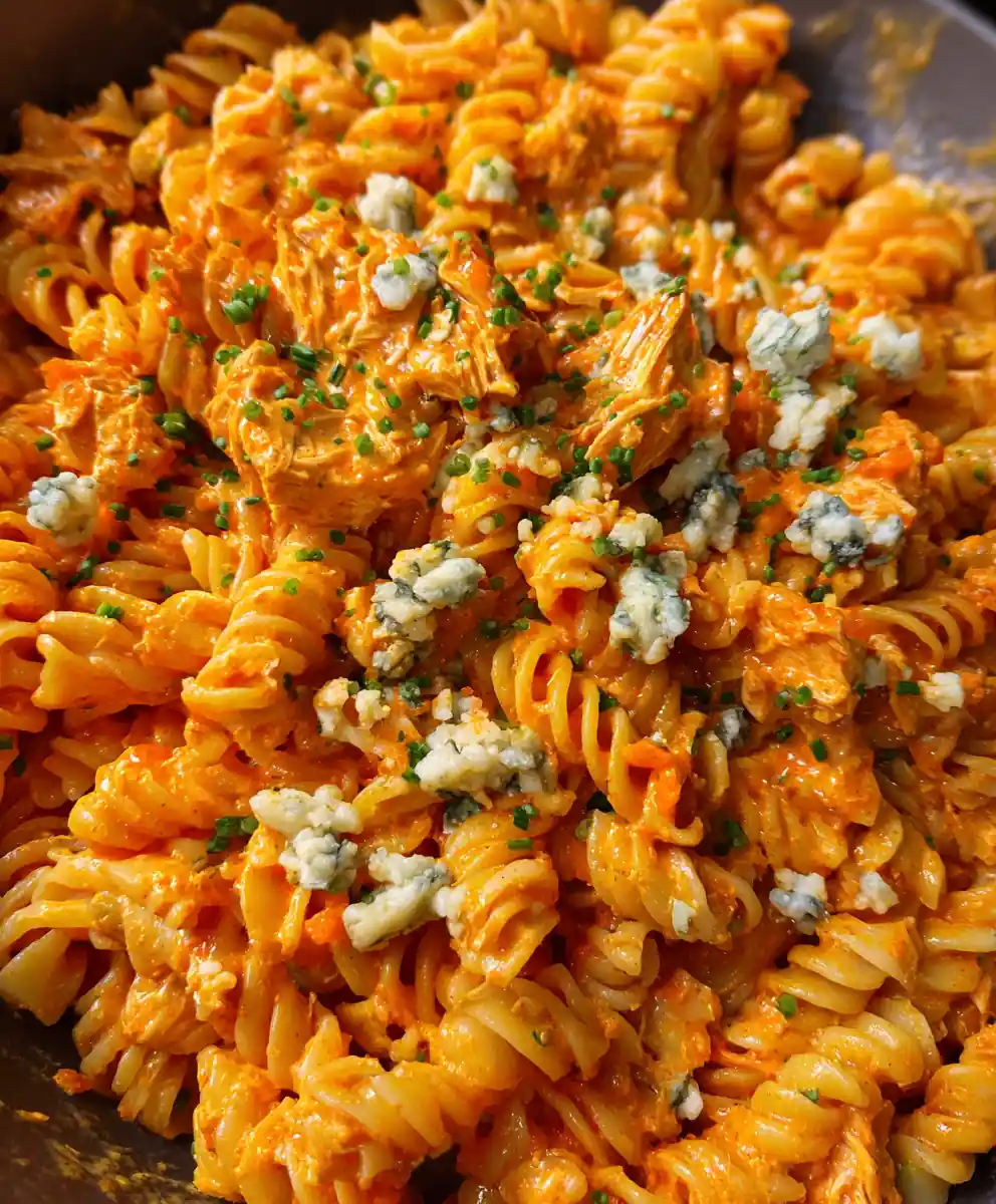 Buffalo Chicken Pasta Recipe Creamy Spirals With Carrot-Blue Confetti