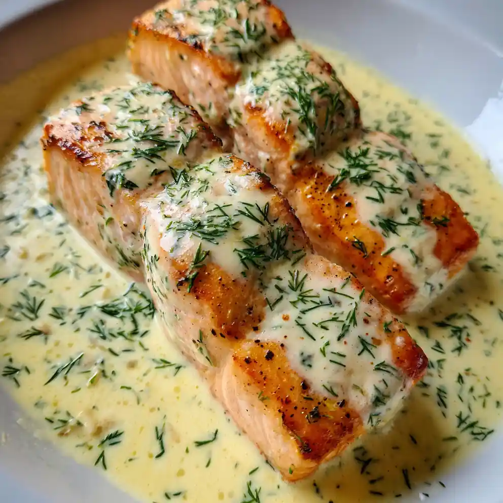 Creamy Salmon Recipe Dill-Flecked Coral Swirl
