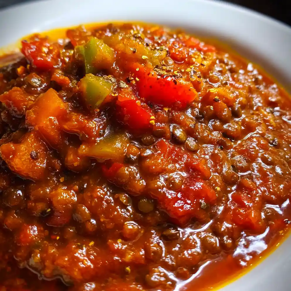 Lentil Chili Recipe With Fire-Red Pepper Oil