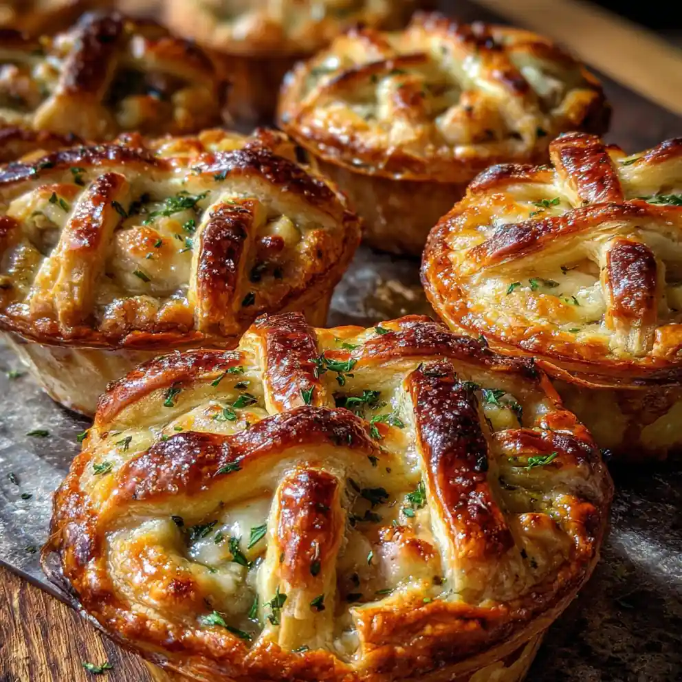 Mini Chicken Pot Pie Recipe Golden Herb Lattice Minis