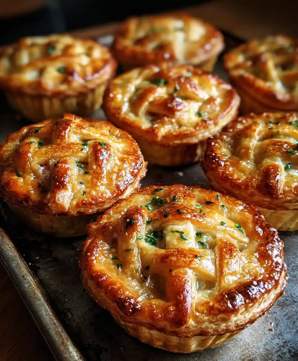 Mini Chicken Pot Pie Recipe Golden Herb Lattice Minis