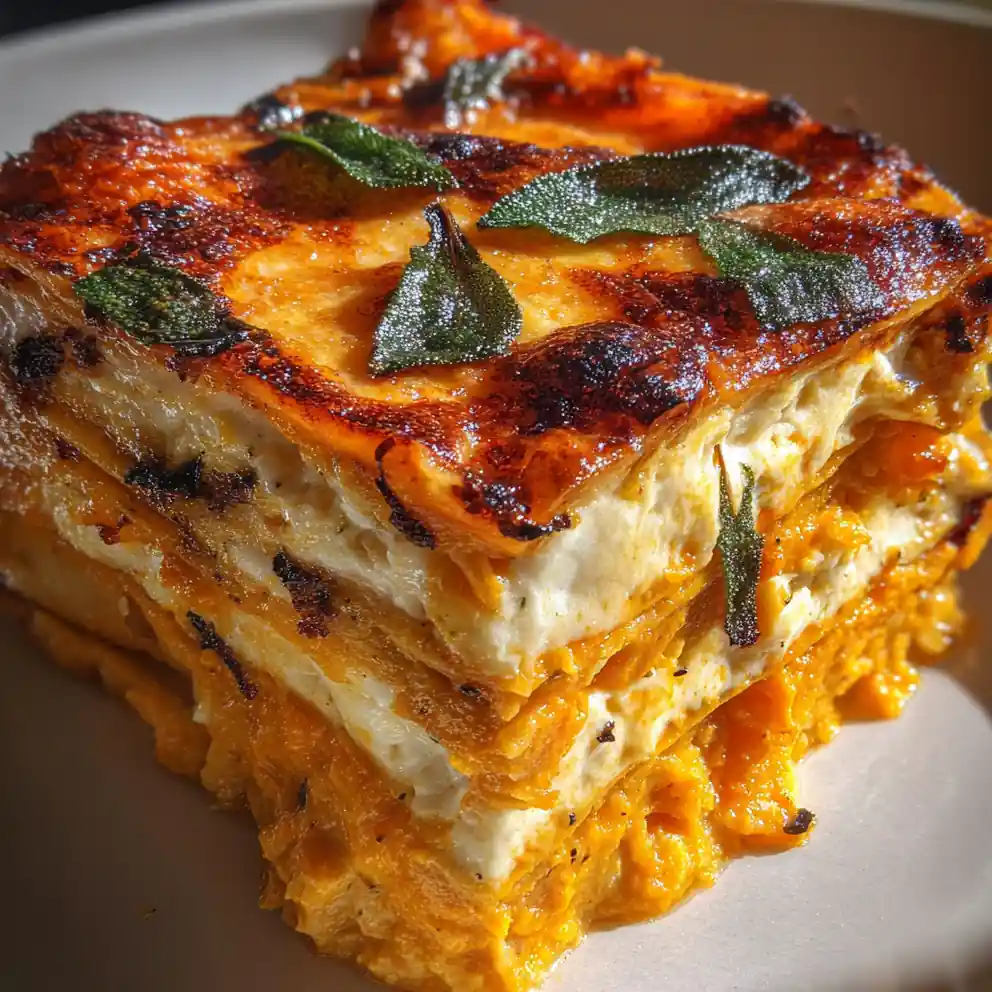 Pumpkin Lasagna Recipe With Burnt-Orange Sage Layers