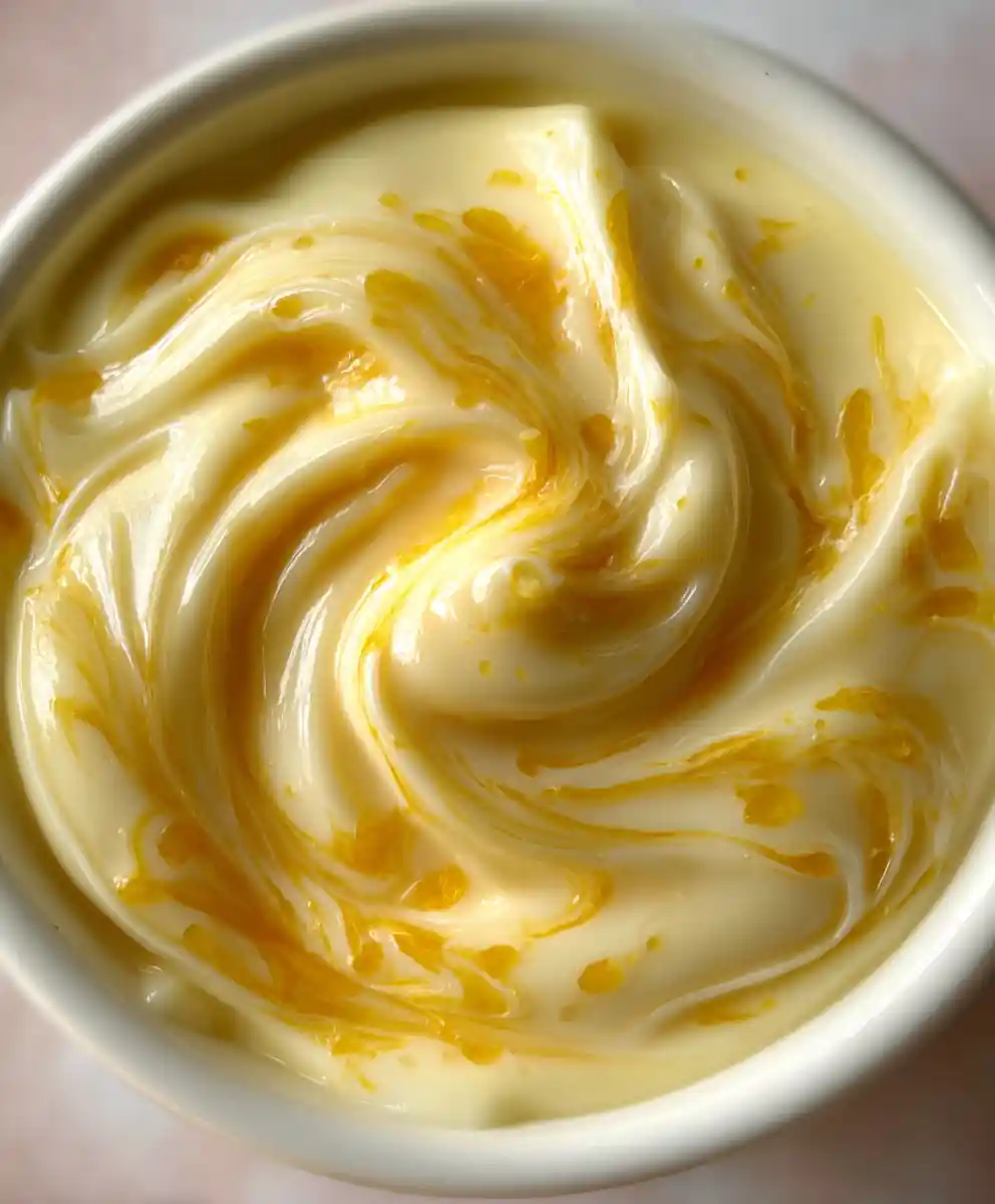 Vanilla Custard Recipe With Saffron Thread Swirl