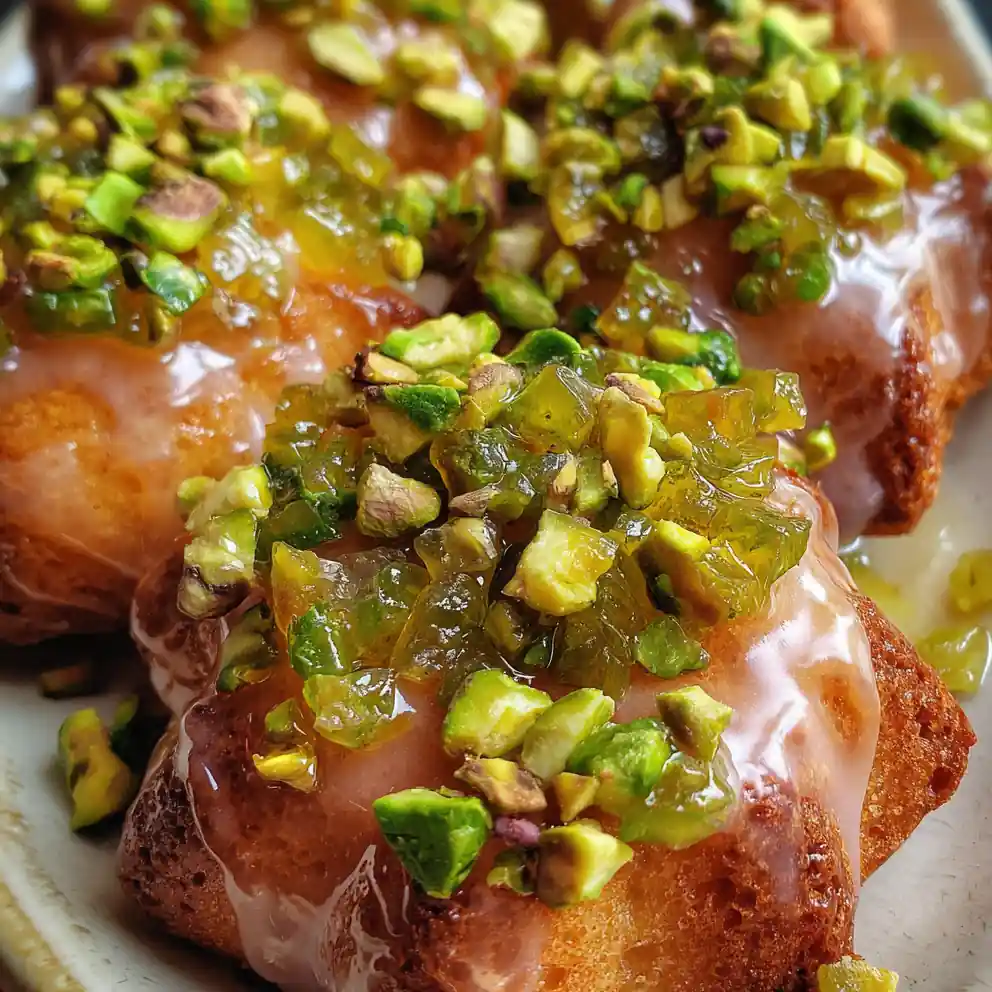 anise cookies recipe with Rosewater Glaze and Candied Pistachios