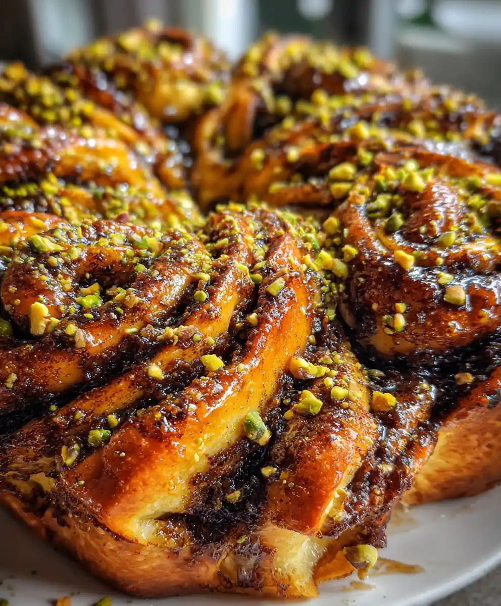 star bread recipe with Date & Pistachio Swirl and Orange Blossom Glaze