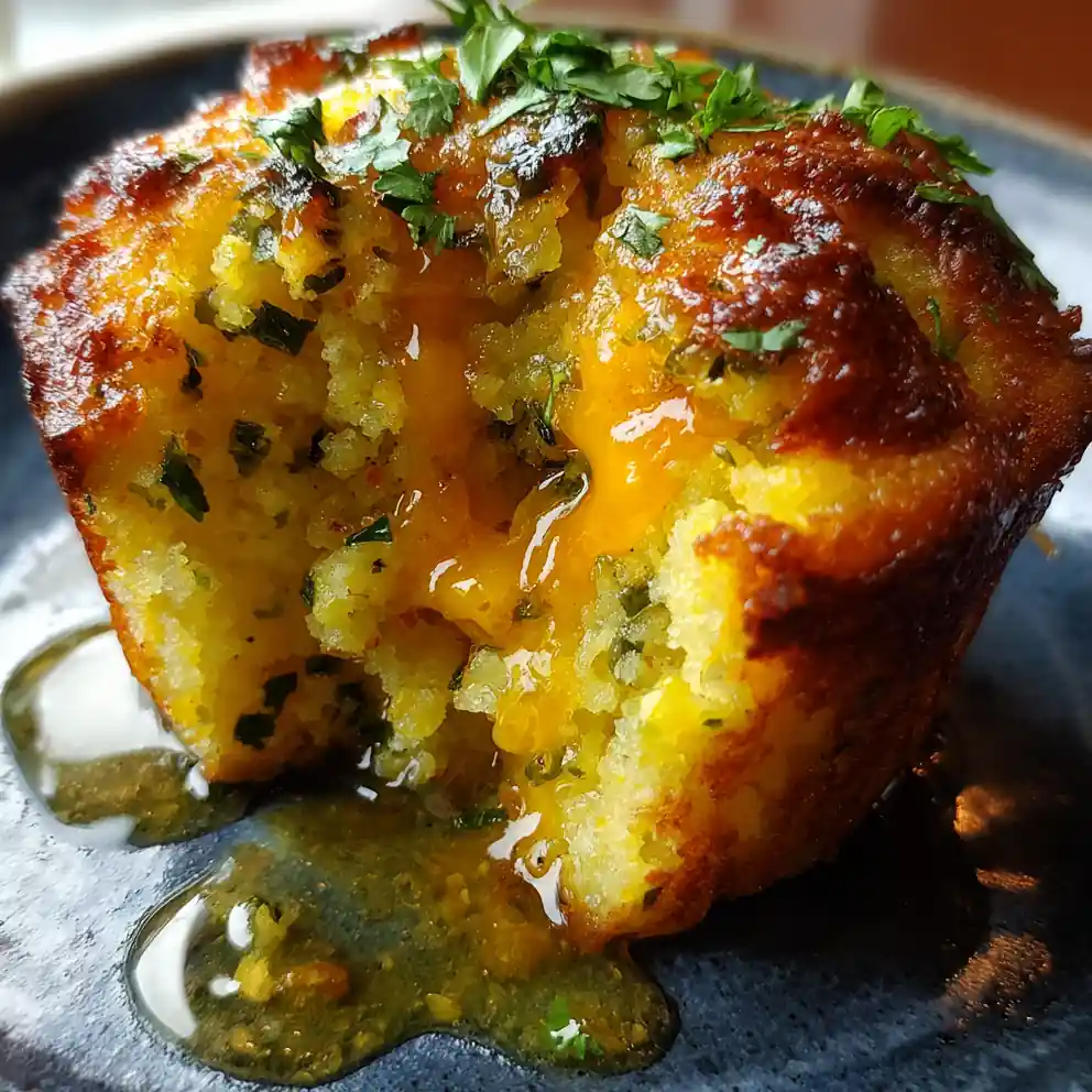 best corn muffin recipe with Jalapeño-Cheddar Ribbons and Honey Glaze