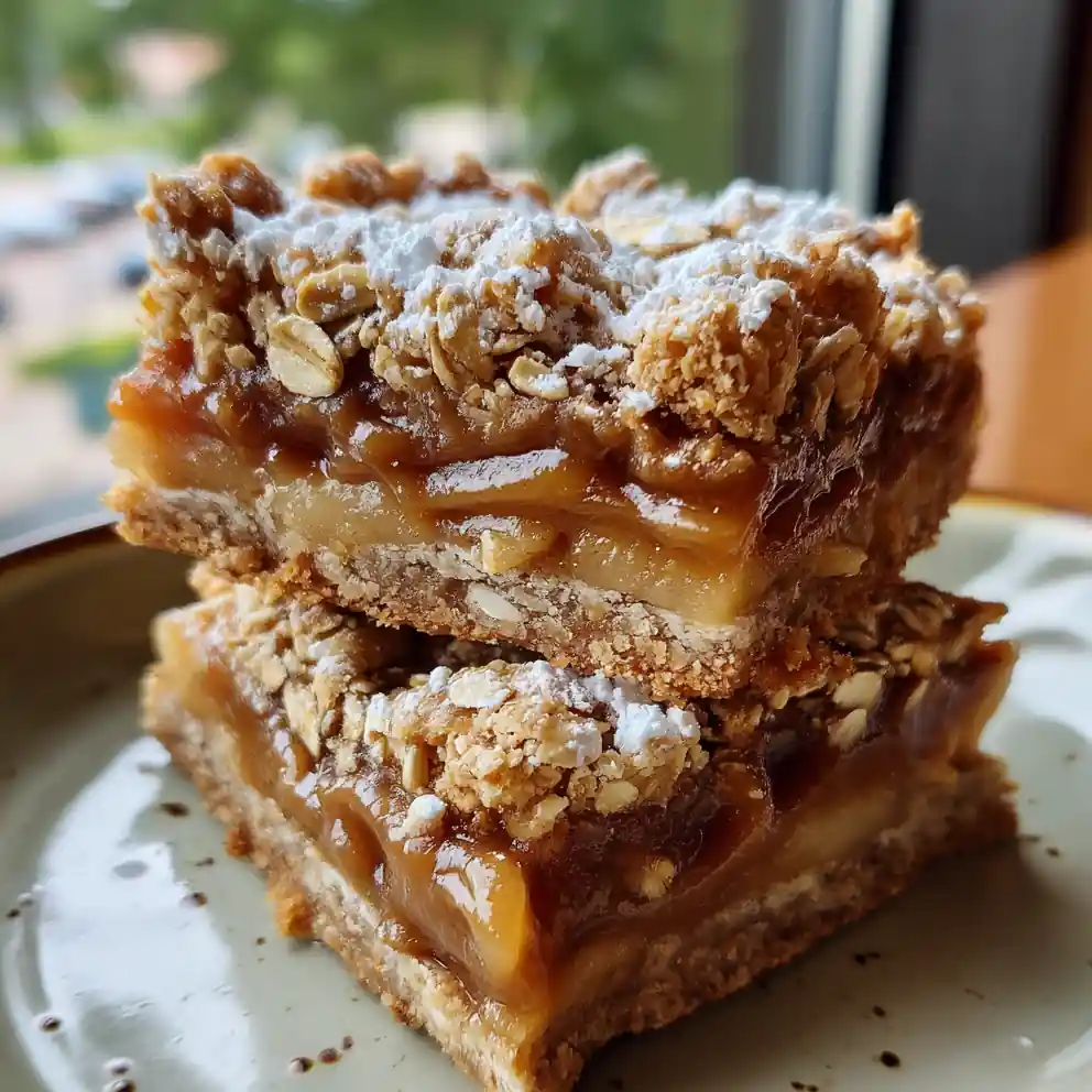 oat bars recipe with Spiced Caramel Apple Ribbon