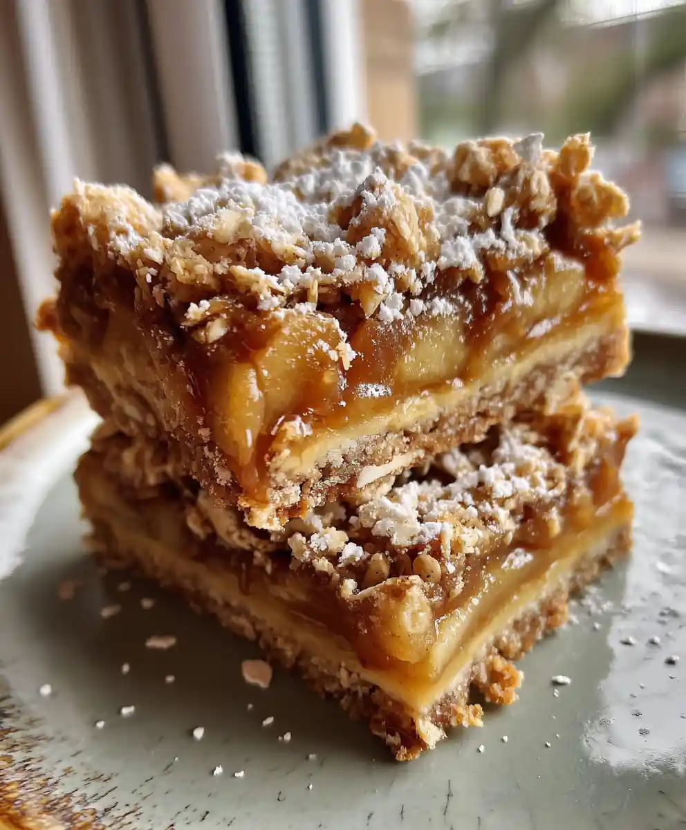 oat bars recipe with Spiced Caramel Apple Ribbon