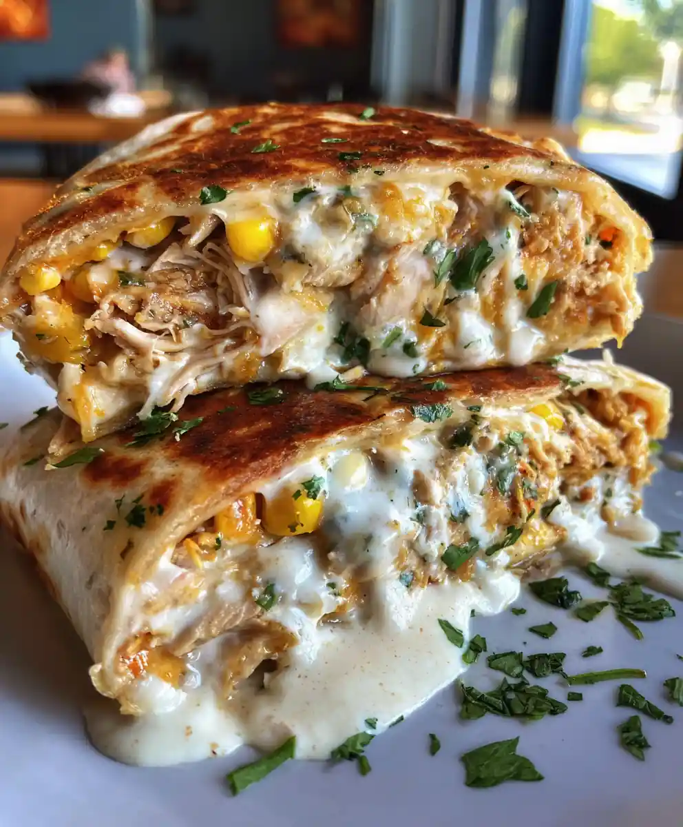 shredded chicken burrito recipe with Smoky Chipotle Crema and Sweet ...