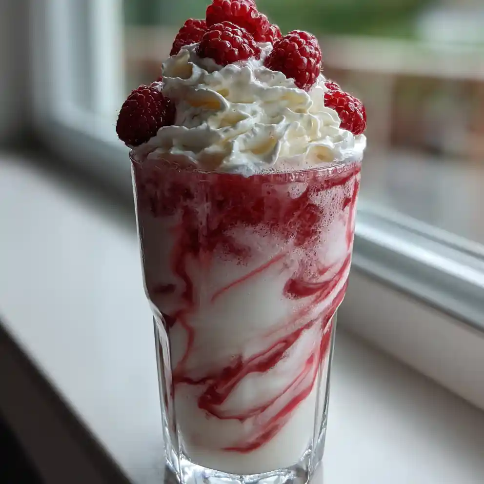 vanilla bean frappuccino recipe, with a vibrant raspberry rose swirl