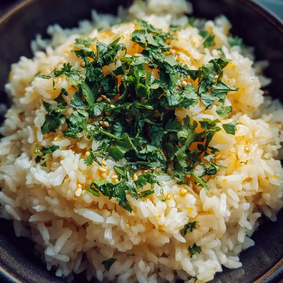white rice recipe with a golden turmeric-ginger infusion